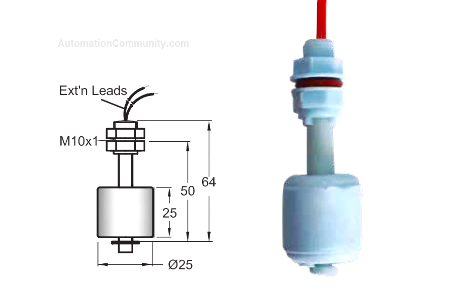 Mini Float Guided Level Switch for Liquids - Pune Techtrol